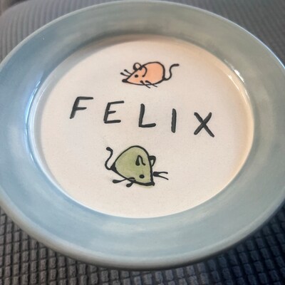 Cat Food Saucer on Pedestal / Ergonomic Food Dish / Elevated Cat Bowl ...