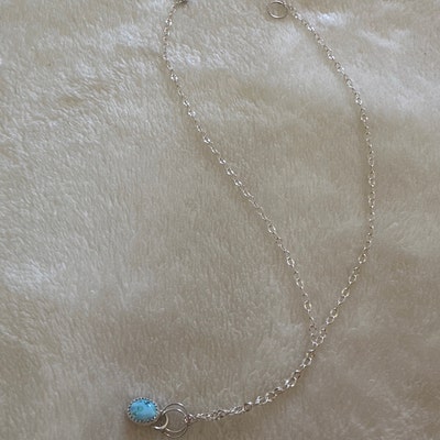 Number 8 Turquoise Circle Pendant Necklace With Skull Charm Sterling ...