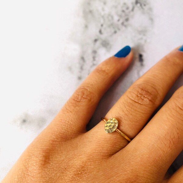 Solid Gold Heart Ring, Handmade 10k-14k Gold Ring, Stacking Gold Ring ...