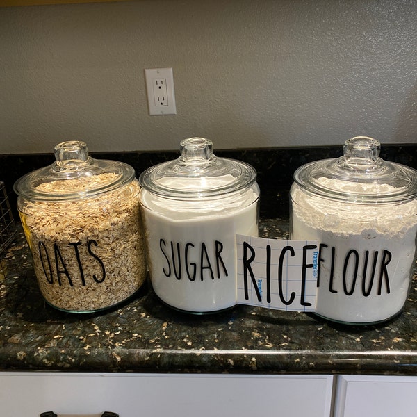 Kitchen Canister Labels Pantry Container Decals Kitchen Organization ...