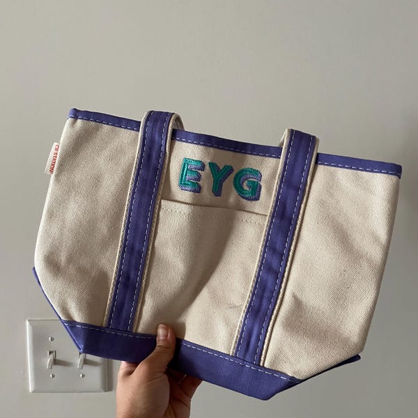 Mini Tote Bag, Small Monogram Canvas Bag for Kids Toys, Ironic Boat Bag ...