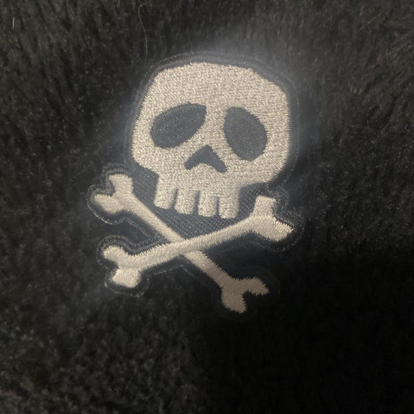 Embroidered Skull and Crossbones Patch With Hook Type Backing - Etsy