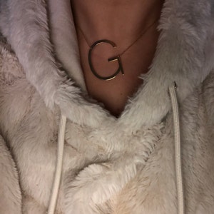 Alexis Rose Large Initial Necklace, Big Gold Letter Necklace, Silver ...