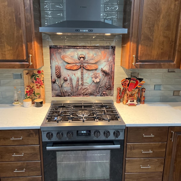 Tempered Glass Backsplash Tropical Backsplash Tiles-ocean Waves ...