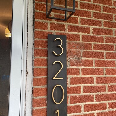 Gold House Number Sign, Vertical Address Plaque, New Home Gift ...