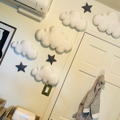 3 Clouds Wall Hanging,clouds Decor,nursery Decor,white Soft Clouds,wall ...