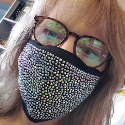 Sale Fashion Bling Face Mask USA Rhinestone Mask Swarovski Crystal Mask ...