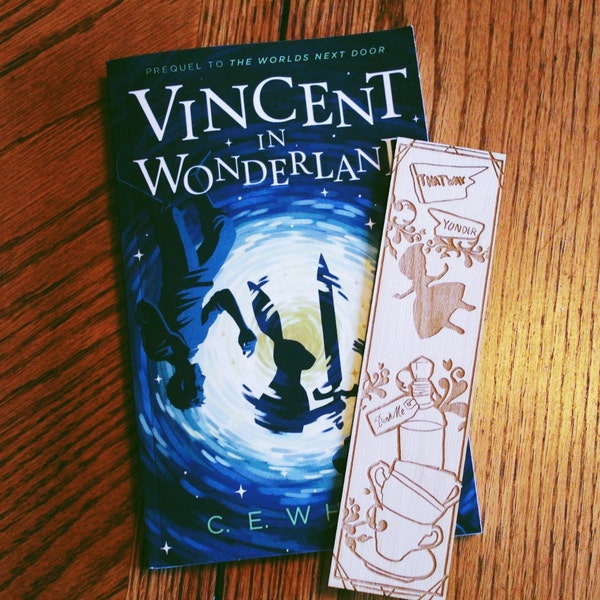 Alice in Wonderland Wooden Bookmark | Gift for Booklovers | Fantasy ...