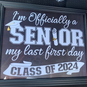 First Day of Senior Year Printable Sign First Day of School Sign 12th ...