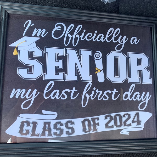 First Day of Senior Year Printable Sign First Day of School Sign 12th ...