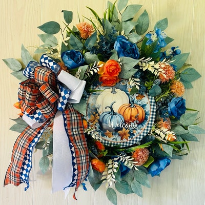 Round Fall Wreath Sign, Fall Wreath Sign, Personalize It by Pam, Signs ...