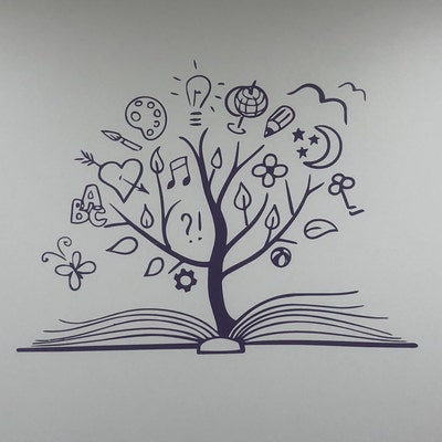 Book Tree Vinyl Wall Decal Books Quote Reading Room Library Book Shop ...
