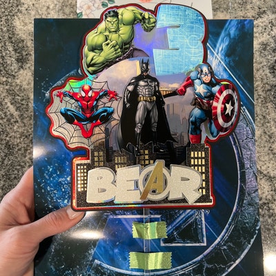 Super Hero Inspired Cake Topper - Etsy