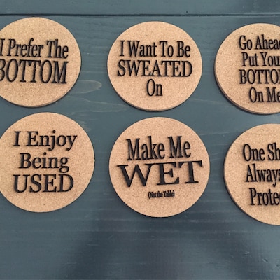 Set of 6 Cork Coasters With Funny Saying. Great Gift to Get the ...