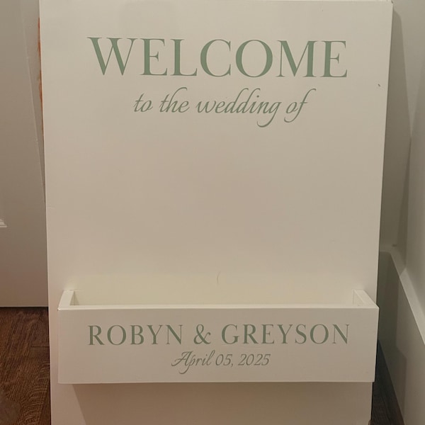 Flower Box Welcome Sign for Wedding | Wedding Welcome Sign A Frame ...