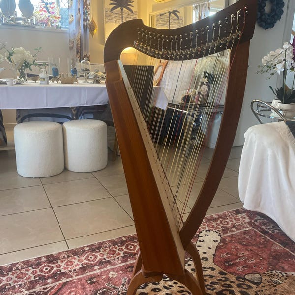Gothic Harp 19 String, French Gothic Harp, Medieval Harp Handmade, Incl ...