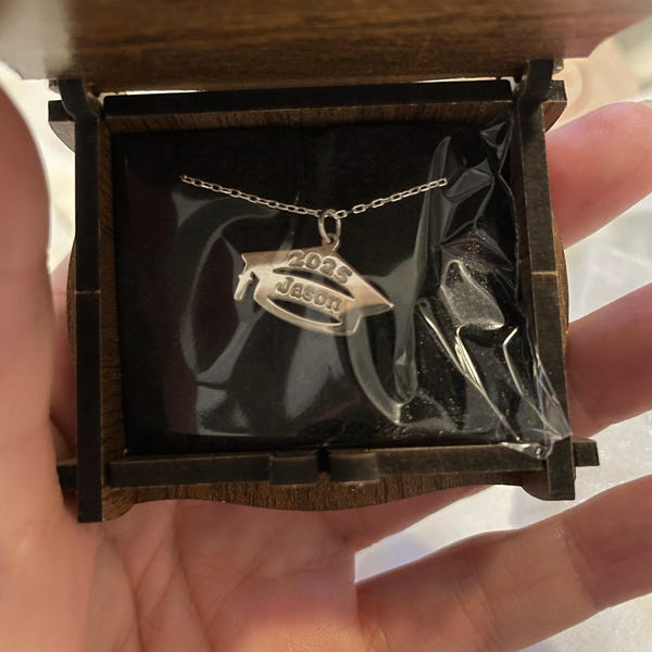 Personalized Graduation Necklace, School Engraved Necklace, College ...