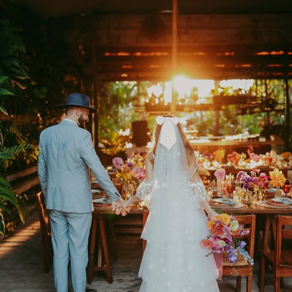 Flowers New Bridal Veil, Floral Wedding Veil, Veil With Flowers, Royal ...