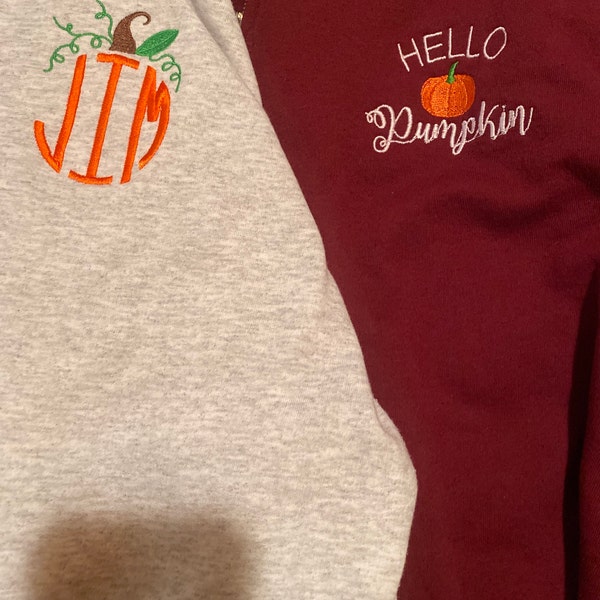 Fall Sweatshirt, Embroidered Shirt, Quarter Zip Sweatshirt, Monogrammed ...