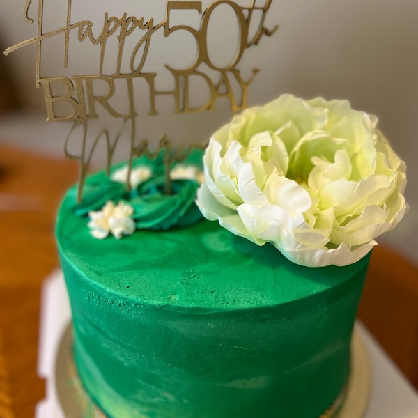 50th Birthday Cake Topper, Happy 50th Birthday Cake Topper ...
