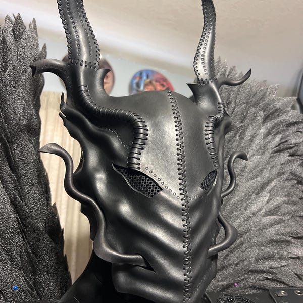 Handcrafted Leather Dragon Mask, Dragon Cosplay, Japanese Dragon ...