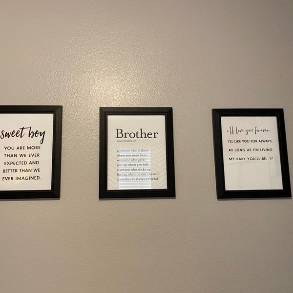Brothers Definition Sign Boys Room Decor, Printable Wall Art for Boys ...