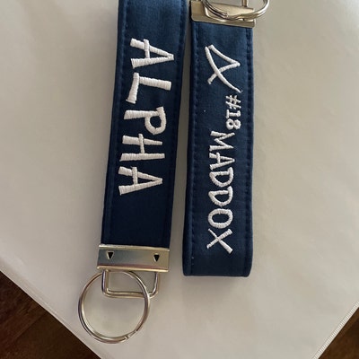Single Initial Monogrammed Fabric Key Fob / Personalized - Etsy