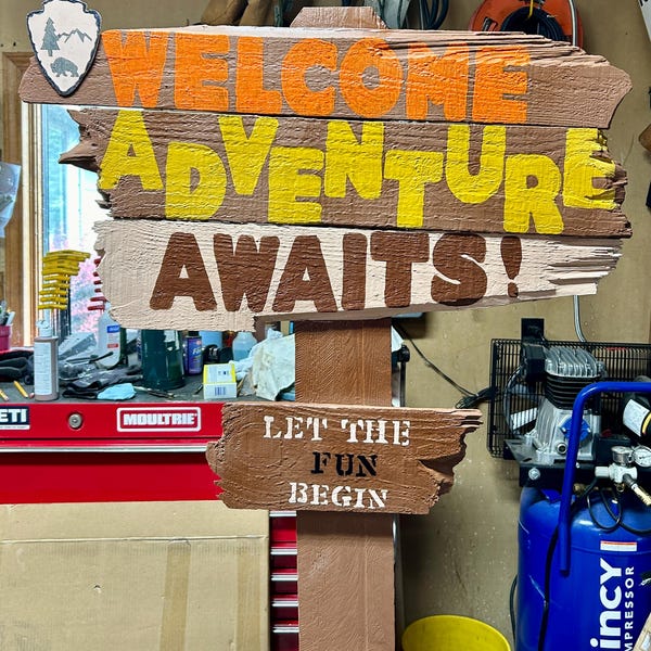 Let the Adventure Begin Sign Customizable National Park Sign Woodland ...