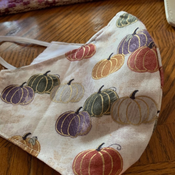 Colored Pumpkin Face Mask | Masks for Fall | Face Mask With Nose Wire ...