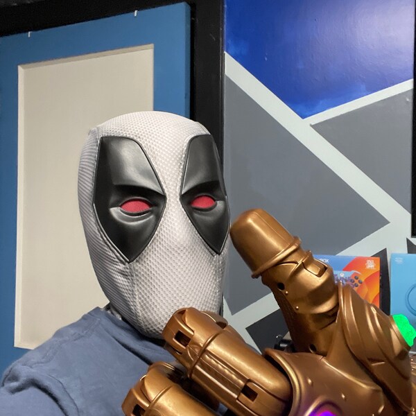 X-force Grey Deadpool Costume Cosplay Mask With Magnetic Eyes - Etsy