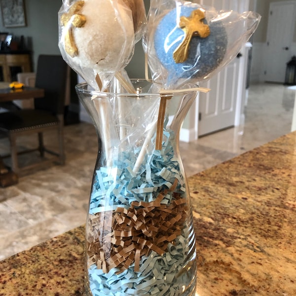 1 Dz First Communion Cake Pops, Individually Wrapped, Baptism, First ...