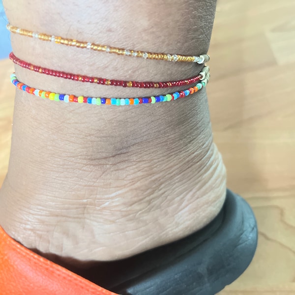 Beaded Anklets - Assorted Colors - African Jewelry - Anklets - Pastel ...