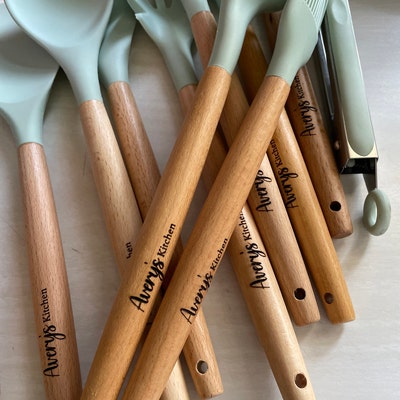 PINE Green Spatulas 3 Piece. Farmhouse Silicone Utensil. Bpa-free, Non ...