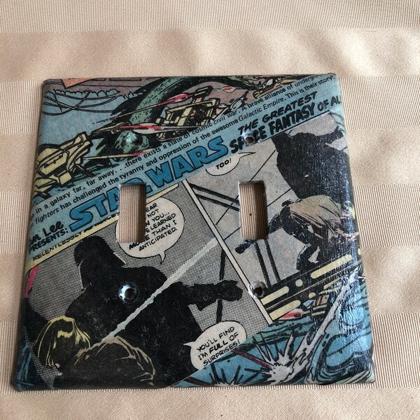 Star Wars Light Switch Plate Cover - Custom Star Wars Comic Book Wall ...