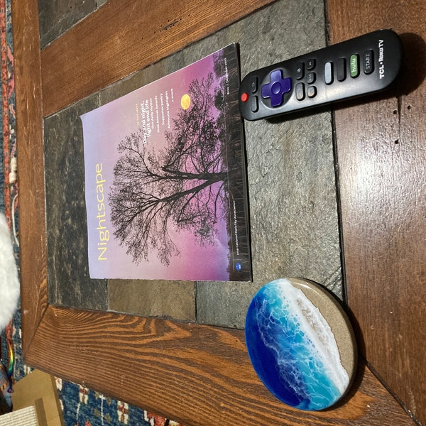 Resin Keychain - Epoxy Resin Ocean Waves Key Holder - Resin Wave Art ...