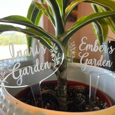 Personalized Acrylic Garden Sign, Flower Pot Message Sticks, Gardening ...