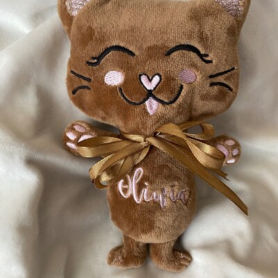 Kitty Stuffie ITH Embroidery , Machine Pattern, ITH Stuffie, Kitten ...