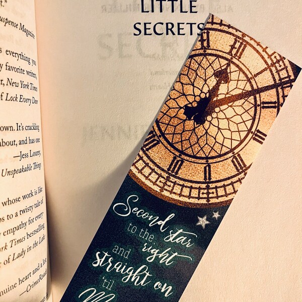 Second Star to the Right Bookmark, Peter Pan Clock Bookmark - Etsy