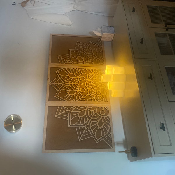 Mandala Wood Wall Art, Half Mandala Wall Art, Half Mandala Wood ...