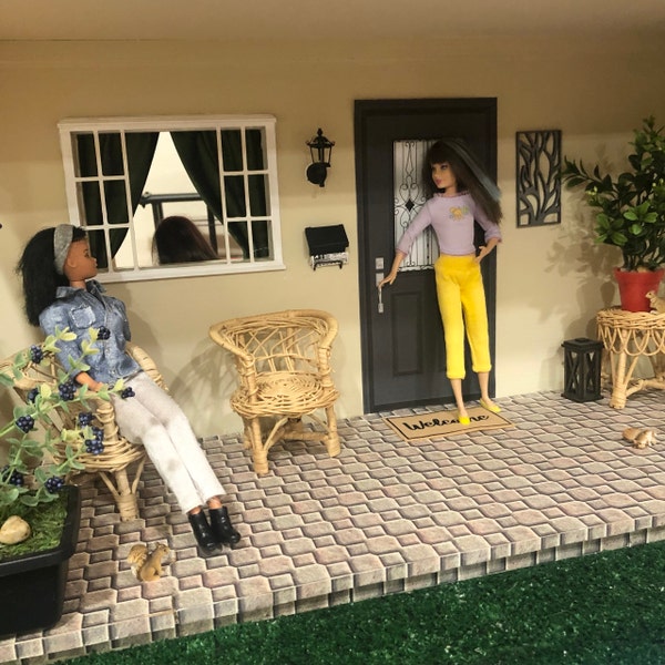 STICKERS 1:6 Scale White Stained Glass Arched Windows STICKER SET for ...