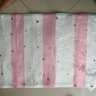 Blush Pink Stripes Shower Mat, Pink White Bath Mat, Pink Stripes ...