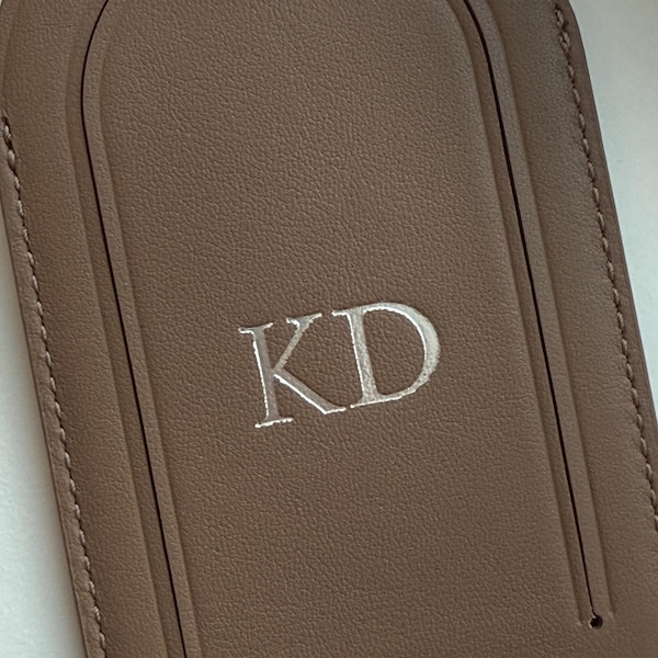 Personalized Leather Luggage Tag - Custom Monogram Bag Name Tag ...