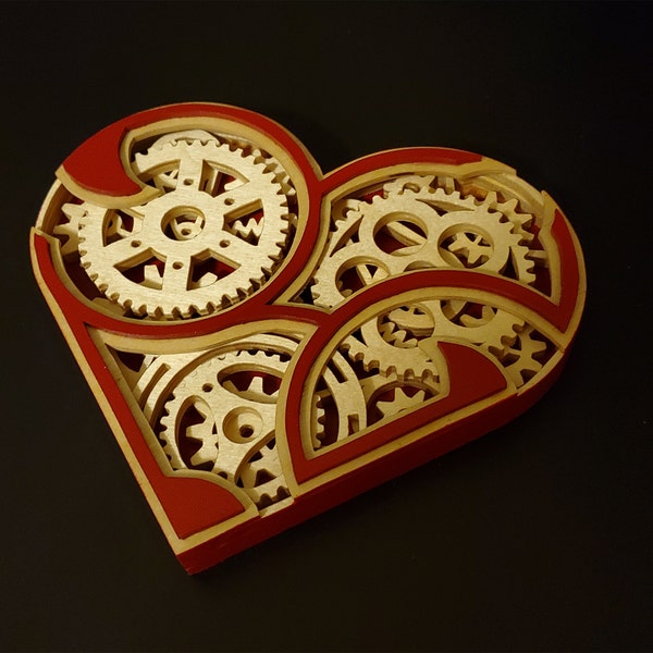 C64-mechanical Heart - Scroll Saw Pattern (pdf, Dxf, Svg, Eps) - Etsy