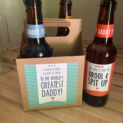 First Time Dad Beer Labels Fathers Day Gift for Daddy to Be New Dad ...