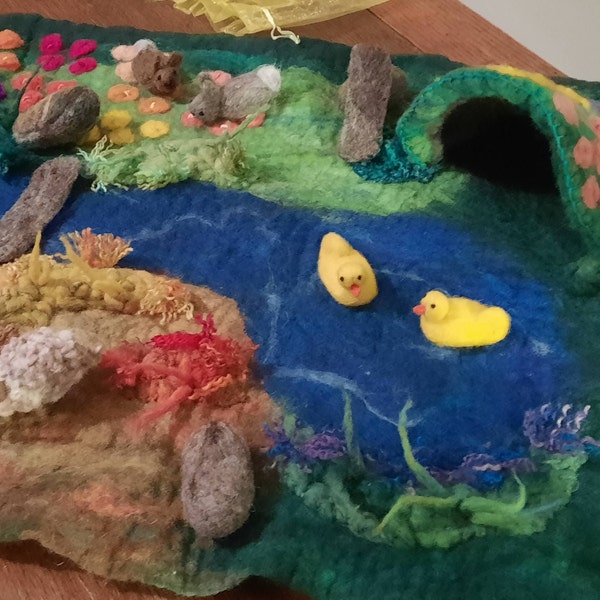 Needle Felted Badger Family, Medium Felt Animals, Play Mat Badgers ...