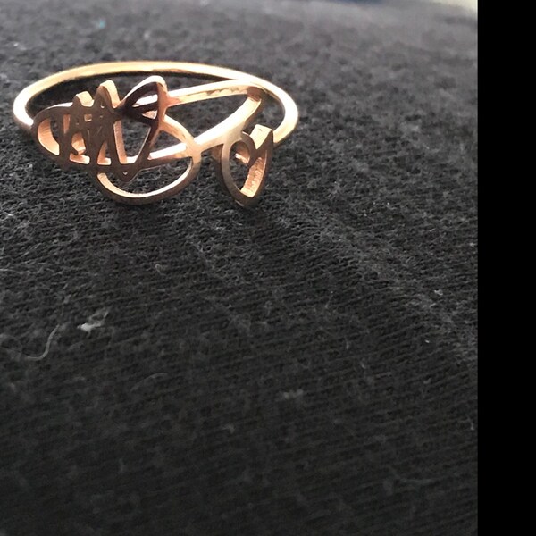 Actual Handwriting Ring by Gracepersonalized - Dainty Gold Ring ...