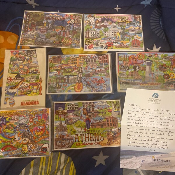 Indiana Postcards Pack of 15 Signed by Artist/vacation/travel - Etsy