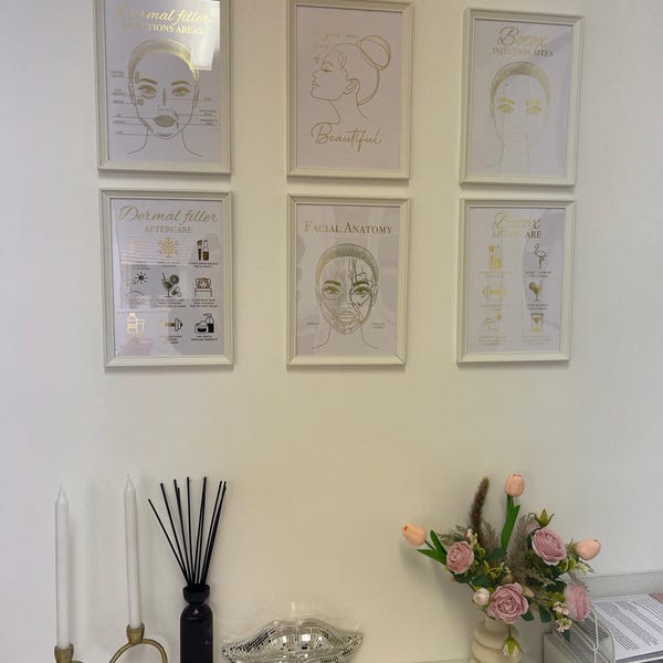 Beauty Injection Art, Botox Poster, Dermal Filler Art, Real Foil Print ...