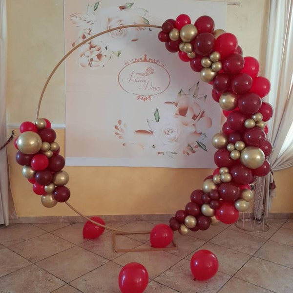 71pcs Matte Ruby Red Chrome Gold Balloon Garland Arch Kit Wedding ...