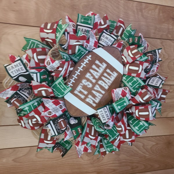 It's Fall Play Ball FOOTBALL SIGN Wall Art Door Plaque Hanger Seasonal ...